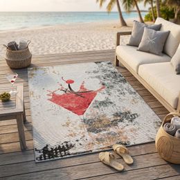Sansibar Teppich &raquo;Rantum Beach SA-027&laquo; rechteckig 3 mm H&ouml;he Flachgewebe, modernes Design, In- und Outdoor geeignet bunt Polypropylen B : 300cm 1 Stk., 3mm, L: 