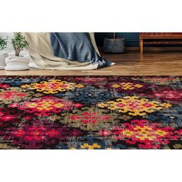 Padiro Teppich &raquo;Primavera 325&laquo; rechteckig 5 mm H&ouml;he Flachgewebe bunt Baumwolle, Chenille, Polyester B : 120cm 1 Stk., 5mm, L: 180cm