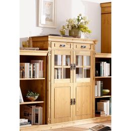 OTTO home Highboard &raquo;Vinales&laquo; B/T/H:109/39/130 cm, Vitrine, Breite 112 cm beige FSC -zertifiziertes Massivholz B/H/T: 112cm x 130cm x 39cm, 2 Stk., 