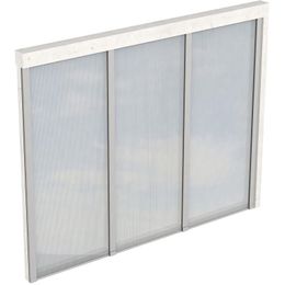 Skan Holz Carport-Seitenwand m. Polycarbonat, Wandanbau wei&szlig; Holzwerkstoff B/H/T: 255cm x 200cm