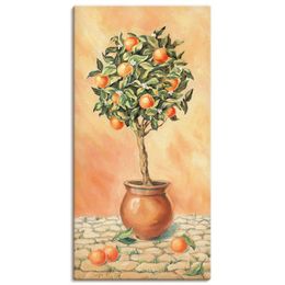 Artland Leinwandbild &raquo;Orangenbaum I&laquo; Pflanzen 1 Stk. tlg. auf Holzrahmen gespannt orange B/H/T: 50cm x 100cm, Leinwandbild Pflanzen, 1 Stk.