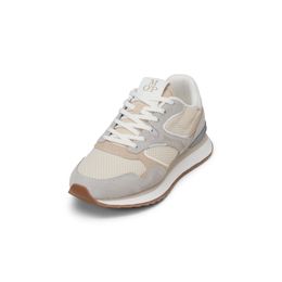 Marc O'Polo MARC O'POLO Damen Sneaker "aus Rindleder und recyceltem Polyester", Gr. 36, beige, Obermaterial: 80% Leder, 20% Polyester, unifarben, Schuhe