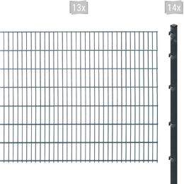 Arvotec Doppelstabmattenzaun "ESSENTIAL 143 zum Einbetonieren", H/L: 143cm x 26m, Pfosten: 14 Stk., grau, Zaunelemente, Zaunh&ouml;he 143 cm, Zaunl&auml;nge 2