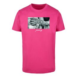 MisterTee Herren T-Shirt "MisterTee Herren Pray 2.0 Tee", pink, Gr. L, unifarben, 100% Baumwolle, Shirts