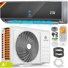 Kesser&reg; Klimaanlage SET Split - Klimager&auml;t mit WiFi/App Funktion - K&uuml;hlen A++/ Heizen A+ , K&auml;ltemittel R32 - LCD-Display , Fernbedienung und Timerfunktion - Inkl. komplettem Montagematerial, Split 90