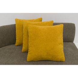 OTTO home Dekokissen &raquo;Greevy&laquo; Dekokissen mit F&uuml;llung, Sofakissen 3er Set 40x40cm gelb Polyester B/L: 40cm, 3 Stk.