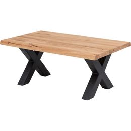 Home Affaire Couchtisch &raquo;Tristan&laquo; aus Massivholz Eiche mit Baumkante beige B/H/T: 115cm x 45cm x 70cm