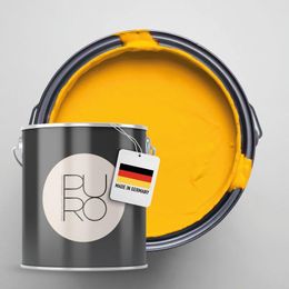 A.S. Cr&eacute;ation Wandfarbe &raquo;Premium Innenwandfarbe PURO Tuchmatt sunny yellow&laquo; ideal f&uuml;r Wohnzimmer, Schlafzimmer, Flur und K&uuml;che, Farbwelt Gelb grau 2,5 l 2,5ml
