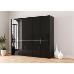 Musterring Kleiderschrank &raquo;Imola W&laquo; Einlegeb&ouml;den und Kleiderstangen,mit Glast&uuml;ren und Aufleistung in Chrom grau Floatglas, Holzwerkstoff B/H/T: 246,3cm x 216cm x
