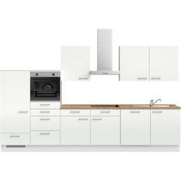 K&uuml;chenzeile Nobilia, B:360,3cm H:216,6cm T:60cm, wei&szlig;, Komplettk&uuml;chen-Sets, ""Laser I", NEU: individuell anpassbar mit gratis Profi-Beratung",