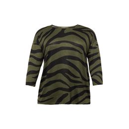 Only Carmakoma Shirt 'CARAlba' Damen Gr&ouml;&szlig;e XXXL/4XL oliv / schwarz