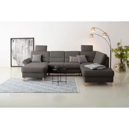 Wohnlandschaft OTTO HOME, B:303cm H:90cm T:213cm, grau, 98% Polyester 2% Polyamid, Sofas, "Westerland U-Form", Federkern, wahlweise Schlaffunktion,