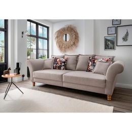 Home Affaire Big-Sofa &raquo;Tassilo Mega Sofa mit viel Platz, bequem durch Kaltschaum im Sitz&laquo; grau 100% Polyester B/H/T: 266cm x 95cm x 110cm, Struktur 