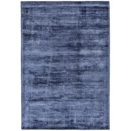 Tom Tailor HOME Teppich &raquo;Shine uni&laquo; rechteckig 8 mm H&ouml;he Handwebteppich, 100% Viskose, handgewebt, mit elegantem Schimmer blau Viskose B : 50cm 1 Stk.