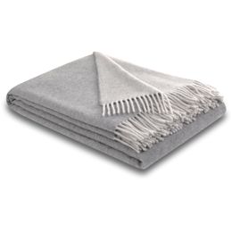 Wohndecke Biederlack, B:150cm L:200cm, silber, Baumwolle, Kaschmir, Wohndecken, "Soft Impression im Doubleface-Look", Baumwolle-Kaschmir-Mix