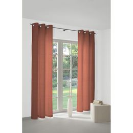 WIRTH Vorhang &raquo;NEUFAHRN&laquo; &Ouml;sen 1 Stk. tlg. orange Jacquard, Polyacryl, Polyester 145cm, &Ouml;sen, 135cm