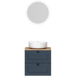 Nobilia Badm&ouml;bel-Set &raquo;Cascada&laquo; Set, inkl. Aufsatzwaschbecken und beleuchtetem Spiegel mit Touch-Sensor, 2 Stk. tlg. B/H/T: 60cmcm x 172cmcm x 48,2cmcm