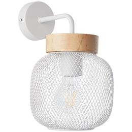 Brilliant Wandleuchte &raquo;Giada&laquo; E27 1 Stk. Wandlampe, H&ouml;he 26,5 cm, 1x E27, Metall/Holz wei&szlig; 1, H: 26,5cm, 1 Stk.
