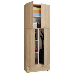 Mehrzweckschrank Vcm, B:70cm T:39cm, braun, Obermaterial: 100% Holz Wood., K&uuml;che, Schr&auml;nke, "Holz Besenschrank Staubsauger Putzschrank Lona S"