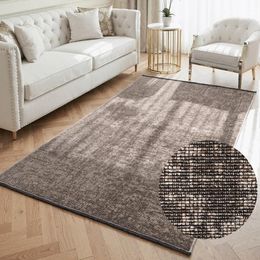 ELLE DECORATION Teppich &raquo;Prisma&laquo; rechteckig 5 mm H&ouml;he Glanz-Effekt, Karo Design, Kachel-Optik, Wohnzimmer, Schlafzimmer,Flur Baumwolle, Polyester B : 