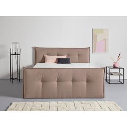 Home Affaire Boxbett &raquo;Kederleicht&laquo; inklusive Fu&szlig;teil, Bettkasten & Topper, in 4 Breiten und 2 H&auml;rtegraden grau Struktur, Liegefl&auml;che B/L: 180cm x 