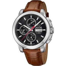 Jaguar Herren Automatikuhr &raquo;Automatik&laquo; Armbanduhr, Herrenuhr, Swiss Made, Mechanische Uhr, Lederarmband braun Einheitsgr&ouml;&szlig;e