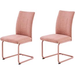 Hela Freischwinger &raquo;AUGUSTA&laquo; (Set) 2 Stk.Schwinger, XL-Sitzbreite, Wellenfederung, 140kg belastbar Metall, Polyester, Stoff B/H/T: 48cm x 98cm x 