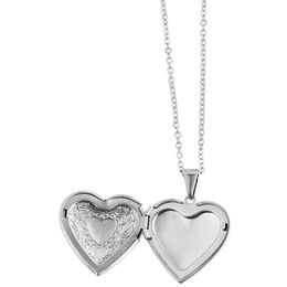 Adelia&acute;s ADELIA ́S Damen Kette ohne Anh&auml;nger "Halskette mit Anh&auml;nger &ndash; Medaillon aus Edelstahl", 43cm, Edelstahl, silber, Edelstahl, Halsketten, Ideal als