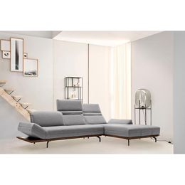 Creation BY ROLF BENZ Ecksofa &raquo;CR.420, Designecksofa, L-Form&laquo; in 2 Qualit&auml;ten, Holzrahmen in Eiche Natur oder Nu&szlig;baum, Breite 293 cm grau B/H/T: 293cm