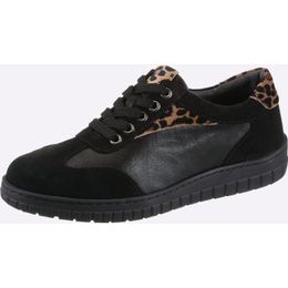 Casual Looks Damen Sneaker, Gr. 36, schwarz, Lederimitat, Textil, Veloursleder, Schuhe
