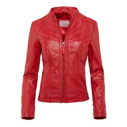7eleven Damen Bikerjacke "SEAMERA", rot, Gr. 34, uni, Obermaterial: 100% Lammleder LEL. Futter: 100% Polyester PES. 100% Polyester PES., Jacken, mit