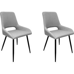 OTTO home Esszimmerstuhl &raquo;Derrek&laquo; (Set) 2 Stk.pflegeleichter Webstoff, schwarze Metallbeine, Sitzbreite 40 cm grau 100% Polyester B/H/T: 56cm x 87cm x