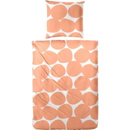 Primera Wendebettw&auml;sche &raquo;Perkal Bettw&auml;sche&laquo; 2 glatte Oberfl&auml;che, perfekt f&uuml;r erholsame N&auml;chte, atmungsaktiv orange Perkal, Obermaterial: 100% Baumwolle B/L: 