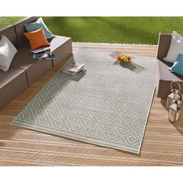 Hanse Home Teppich &raquo;Raute&laquo; rechteckig 8 mm H&ouml;he In-& Outdoor, Wetterfest, Balkon, L&auml;ufer, Wohnzimmer, Terrasse, Raute grau Kunstfaser B : 240cm 1 Stk.