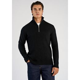 LINDBERGH Herren Troyer "Troyer Relaxed Fit", schwarz, Gr. L, unifarben, Obermaterial: 80% Wolle, 20% Nylon, Pullover