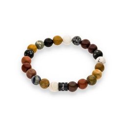 s.Oliver Herren s.Oliver Armband mit Achat, Sodalith, Tigerauge, Spektrolith oder Kambaba Jaspis bunt 22cm, Edelstahl