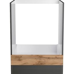KOCHSTATION Herdumbauschrank &raquo;KS-Riesa&laquo; Breite 60 cm, MDF-Fronten braun Holzwerkstoff grafitgrau, B/H/T: 60cm x 82cm x 60cm