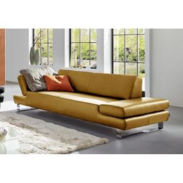 W.Schillig 3-Sitzer &raquo;taboo Designsofa mit hohem Sitzkomfort, Breite 232cm, Sitztiefe 69cm&laquo; mit &Uuml;bertiefe, inklusive Armlehnenverstellung gelb 
