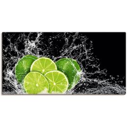 Artland Wandbild &raquo;Limone mit Spritzwasser&laquo; Obst Bilder 1 Stk. tlg. als Leinwandbild, Poster, Wandaufkleber in verschied. Gr&ouml;&szlig;en gr&uuml;n Leinwand B/H/T: 150cm x 