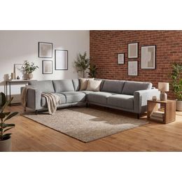 Ecksofa OTTO HOME, B:288cm H:78cm T:243cm, grau, 100% PES, Wohnzimmer, Sofas, "Sveeva, L-Form, B.288 cm, schwarze Metallf&uuml;&szlig;e", langlebiger Webstoff,