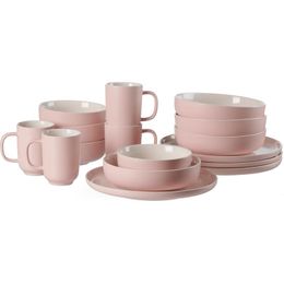 Ritzenhoff & Breker Kombiservice &raquo;Geschirr-Set, Service Jasper&laquo; im Scandic Style, 16 Teile, f&uuml;r 4 Personen rosa Steinzeug 16 Stk.