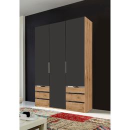 wimex Kleiderschrank &raquo;Level by fresh to go&laquo; mit Schubladen grau B/H/T: 150cm x 236cm x 58cm, T&uuml;ren: 3 Stk.