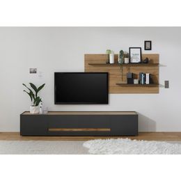 Home Affaire Wohnwand &raquo;City/Giron, moderne Anbauwand, Komplettset in vielen Farben verf&uuml;gbar&laquo; Set, 2 Stk. tlg. grau Holzwerkstoff B/H/T: 300cmcm x 