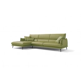 Egoitaliano Ecksofa &raquo;FUNNY, hochwertiges & aktuelles Design, bequeme R&uuml;ckenlehne, L-Form&laquo; hochwertiger Sitzkomfort, L-Form gr&uuml;n Leder B/H/T: 265cm x 90cm x 225cm,