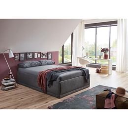 Westfalia Schlafkomfort Polsterbett &raquo;Texel&laquo; Komforth&ouml;he mit Zierkissen, Bettkasten bei Ausf&uuml;hrung mit Matratze schwarz Bezug Bett: Veloursstoff 100% Polyester;Bonnell-