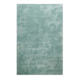 Teppich &raquo;Pisa&laquo; rund 25 mm H&ouml;he Hochflor, Microfaser, uni, weich, Shaggy, Wohnzimmer, Schlafzimmer gr&uuml;n Polyester B : 120cm 1 Stk., 25mm, L: 170cm