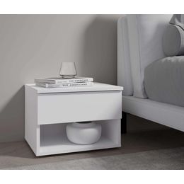 Nachttisch OTTO HOME, B:44,2cm H:36,2cm T:35cm, wei&szlig;, Schlafzimmer, Tische, "Greti 2er Set, Nachtkonsole mit Schublade und Fach, B/T/H: 45/35/35 cm",