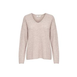 Only Damen Sweatshirt "Strickpullover ONLCAMILLA V-NECK PULLOVER 1er Pack", beige, Gr. S, Obermaterial: 74% Polyacryl PAN. 24% Polyester PES. 2%
