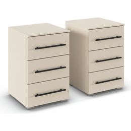 OTTO home Nachtkommode &raquo;Nachttisch Nachtkonsole Nachtschrank RONDO 2er-Set&laquo; Set, Breite 40 / H&ouml;he 61 cm, 2 Stk. tlg. mit 3 ger&auml;umigen Schubladen 