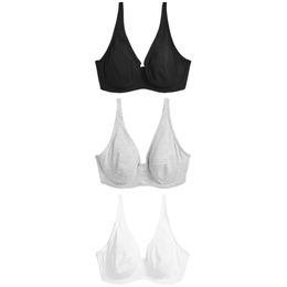 next BH Damen Gr&ouml;&szlig;e 70 hellgrau / schwarz / wei&szlig; Sommerkleid